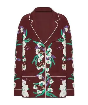 Valentino Garavani Floral Embroidery Pajamas Shirt - Red