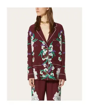 Valentino Garavani Floral Embroidery Pajamas Shirt