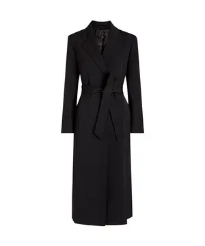 NILI LOTAN Long-sleeved Belted Coat - Black