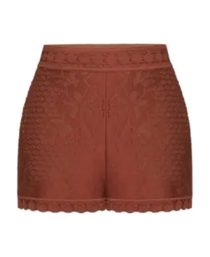 Valentino Garavani High-waisted Knitted Shorts - Brown