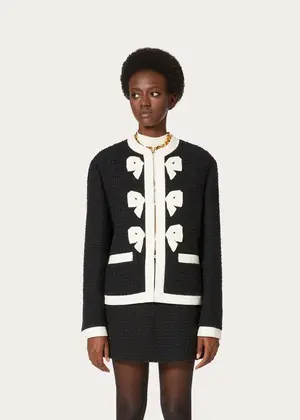 Valentino Garavani Bow-detail Tweed Jacket