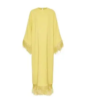 Valentino Garavani Feather-embellished Shift Dress - Yellow