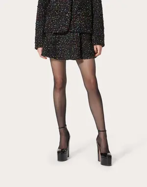 Valentino Garavani Dotted Tweed A-line Skirt