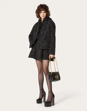 Valentino Garavani Dotted Tweed A-line Skirt