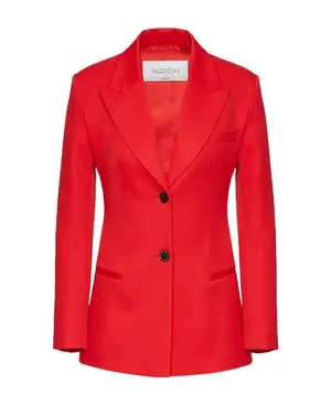 Valentino Garavani Single-breasted Stretch Tailored Jacket - Red