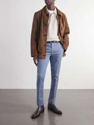 Canali Straight-leg Stretch-cotton Twill Trousers