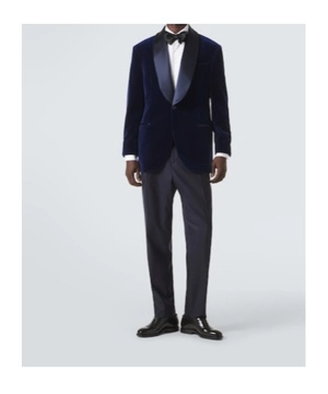 Brunello Cucinelli Pinstripe Cotton Velvet Tuxedo Jacket