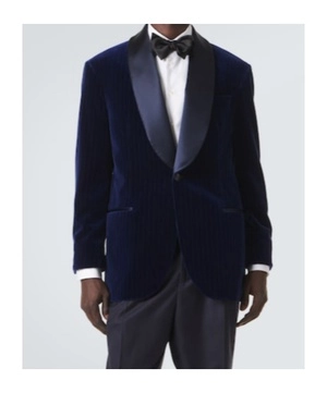Brunello Cucinelli Pinstripe Cotton Velvet Tuxedo Jacket