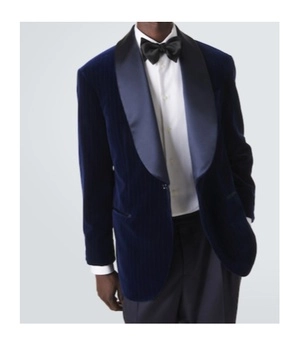 Brunello Cucinelli Pinstripe Cotton Velvet Tuxedo Jacket