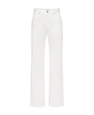 Valentino Garavani Logo Printed Straight Leg Jeans - White