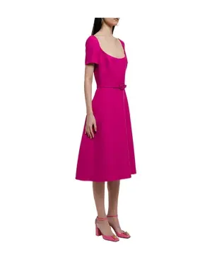 Valentino Garavani Logo-plaque Belted Dress