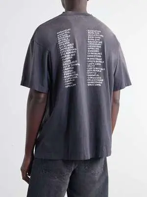 SAINT MXXXXXX Living Printed Distressed Cotton-jersey T-shirt