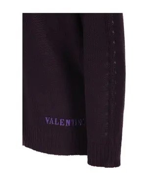 Valentino Garavani Burgundy Ribbed Sweater