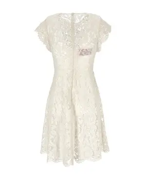 Valentino Garavani Lace-overlay Cap-sleeve Mini Dress