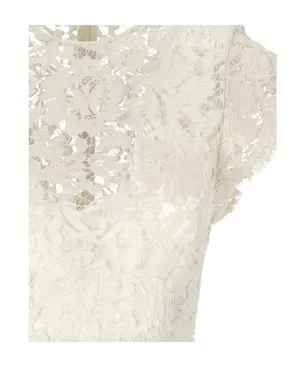 Valentino Garavani Lace-overlay Cap-sleeve Mini Dress