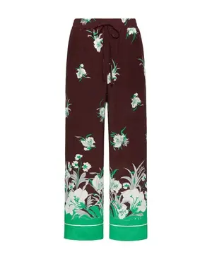 Valentino Garavani Floral Printed Pajama Pants - Brown
