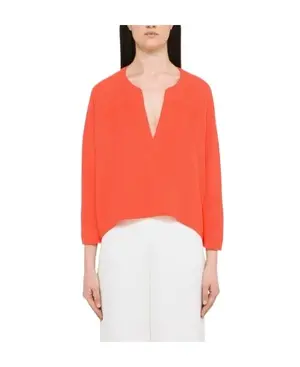 Valentino Garavani V-neck Cropped Blouse - Orange