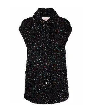 Valentino Garavani Speckled Button-up Jacket - Black