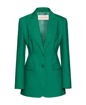 Valentino Garavani Single Breasted Long Sleeved Blazer - Green
