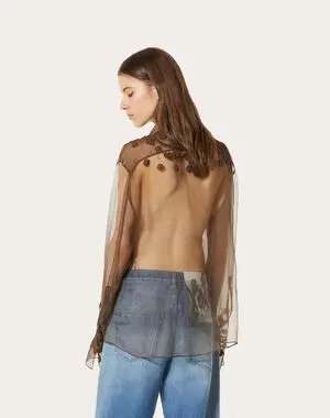 Valentino Garavani Embroidered Organza Shirt