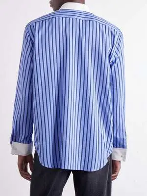 Acne Studios Logo-embroidered Striped Poplin Shirt