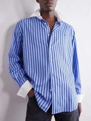 Acne Studios Logo-embroidered Striped Poplin Shirt
