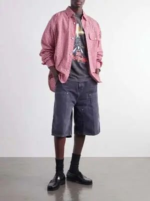 SAINT MXXXXXX Love Circulation Printed Distressed Cotton-jersey T-shirt