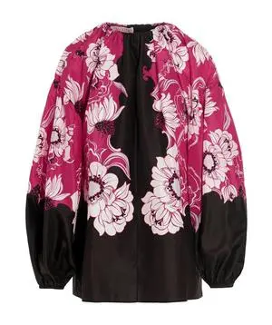 Valentino Garavani Multicolored Floral Print Blouse - Black