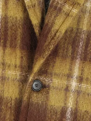 Loewe Check Patterned Coat - Brown