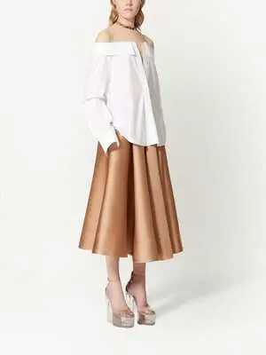 Valentino Garavani High Waist Pleated Midi Skirt