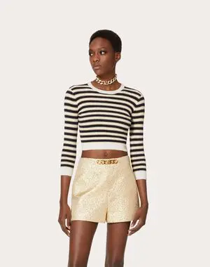Valentino Garavani Striped Cropped Jumper