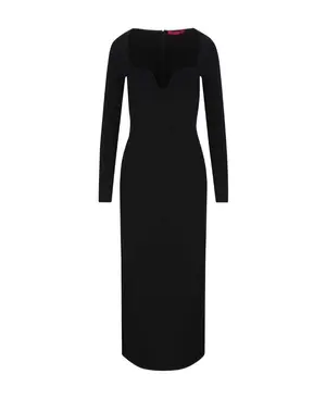 Valentino Garavani Long-sleeved Knitted Maxi Dress - Black