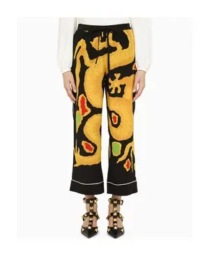 Valentino Garavani Drawstring Wide Leg Cropped Trousers