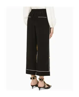 Valentino Garavani Drawstring Wide Leg Cropped Trousers