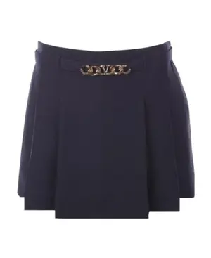 Valentino Garavani Logo-plaque Mini Skirt - Navy Blue