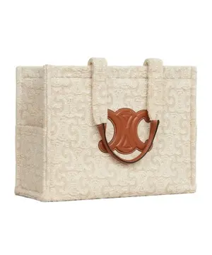 Celine Large Cabas Thais In Textile With Triomphe All-over