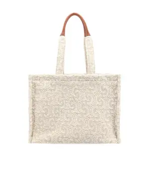 Celine Large Cabas Thais In Textile With Triomphe All-over