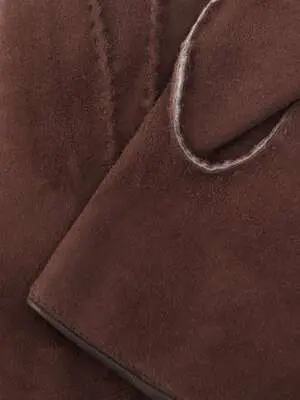 Mr P. Shearling-trimmed Suede Gloves