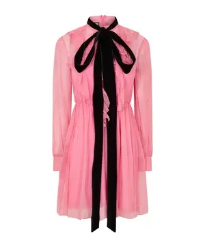 Gucci Chiffon Mini Dress - Pink