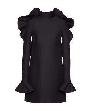 Valentino Garavani Ruffled-detail Mini Dress - Black