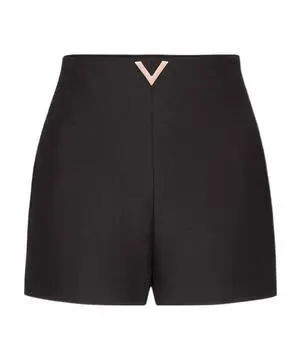 Valentino Garavani Crepe Couture V Gold Shorts - Black