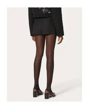 Valentino Garavani Crepe Couture V Gold Shorts
