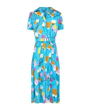 Gucci Floralprint Shirt Midi Dress - Blue