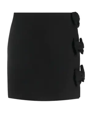 Valentino Garavani Bow Detailed Mini Skirt - Black