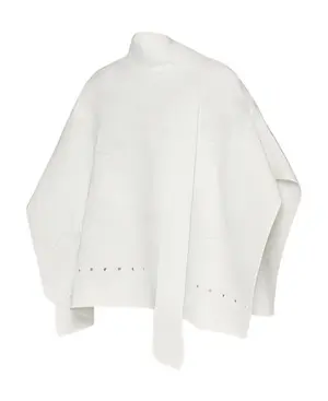 Valentino Garavani Short Patterned Embroidered Cloak - White