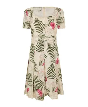 Gucci Floralprint Shortsleeve Dress - No