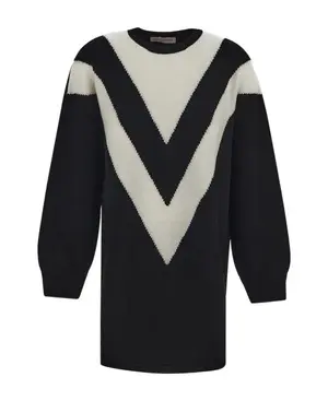 Valentino Garavani Two-tone Virgin-wool Jumper - Black
