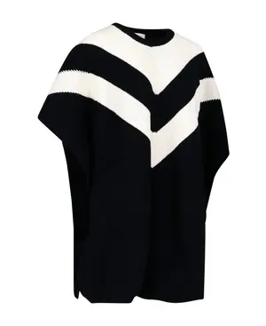 Valentino Garavani Stripe-detailed Knit Cape