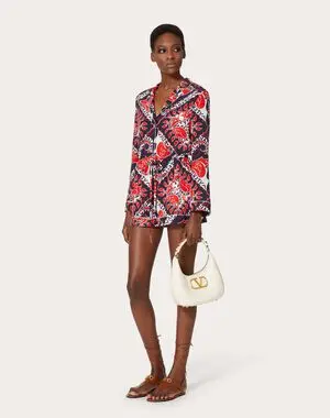 Valentino Garavani Graphic-print Silk Playsuit