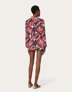 Valentino Garavani Graphic-print Silk Playsuit